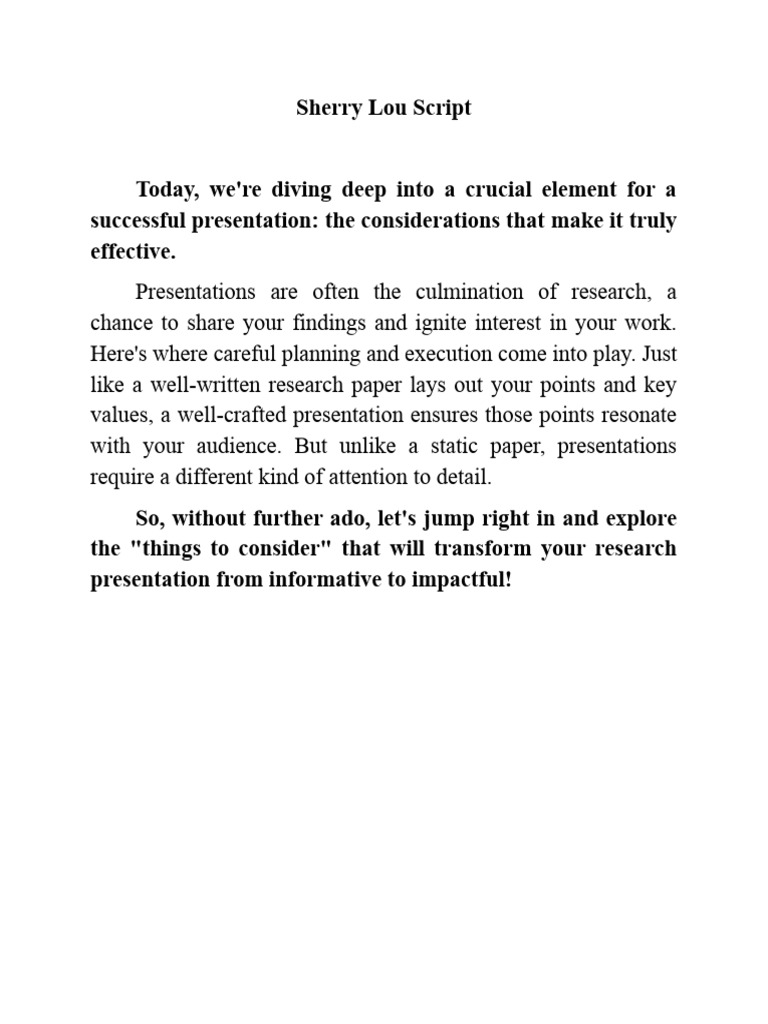 Sherry Lou Script | PDF | Career & Growth