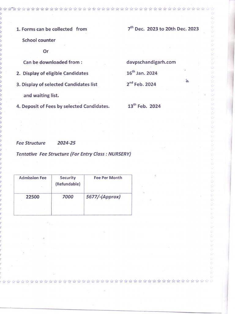 Fee Structure 2024-25 | PDF