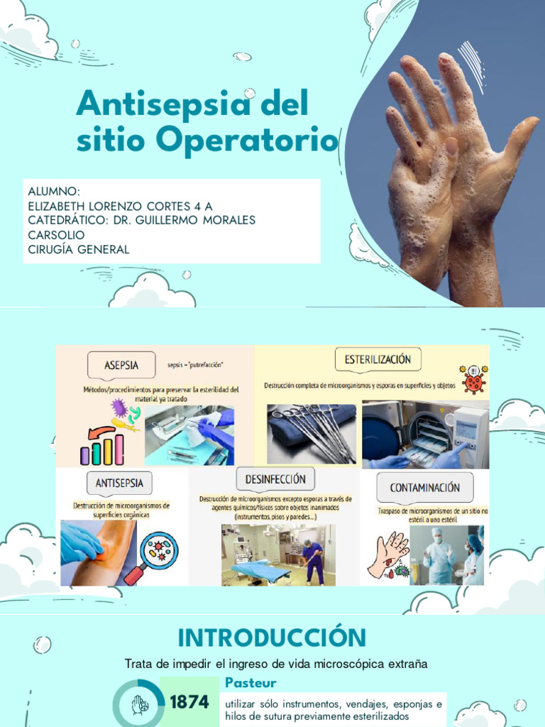 Antisepsia en Cirugía: Protocolo Esencial | PDF | Ciencia y matemáticas