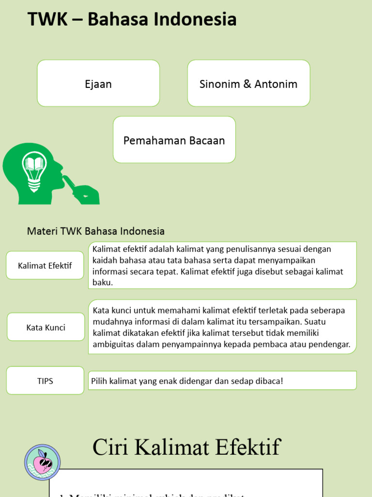 Latsol TWK Bahasa Indonesia - Kalimat Efektif Part 2 | PDF
