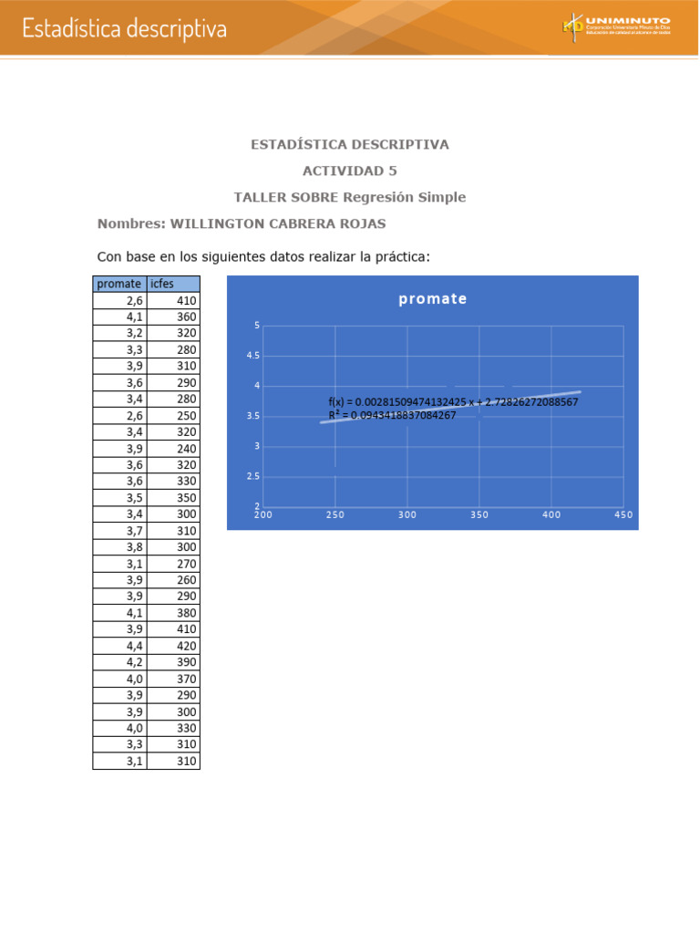 Estadistica Descriptiva Actv 5 | PDF | Estadísticas