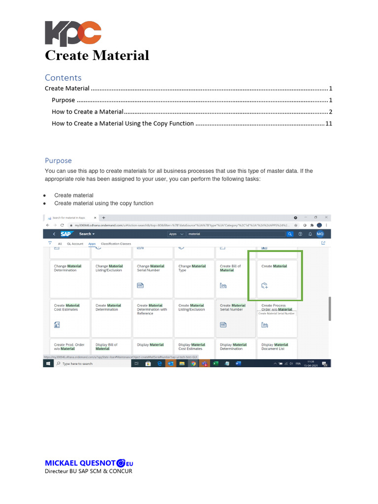 Create Material in Sap s4HANA | PDF | Computing | Software