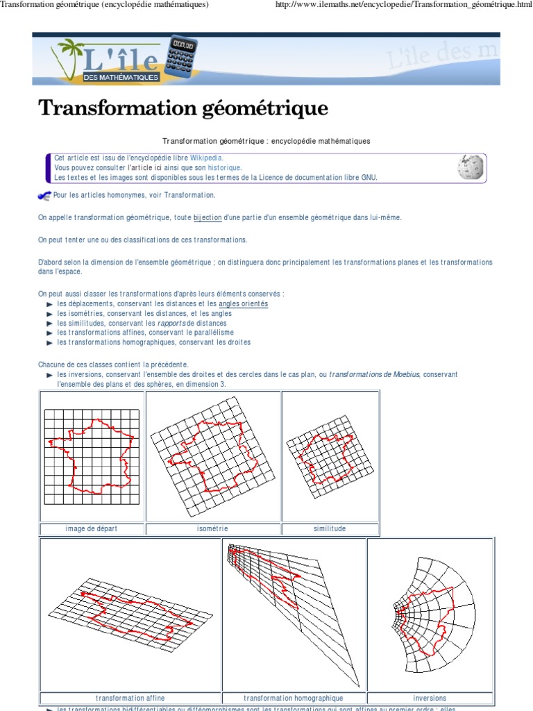 Transformations Géométriques | PDF | Groupe (Mathématiques) | Plan ...