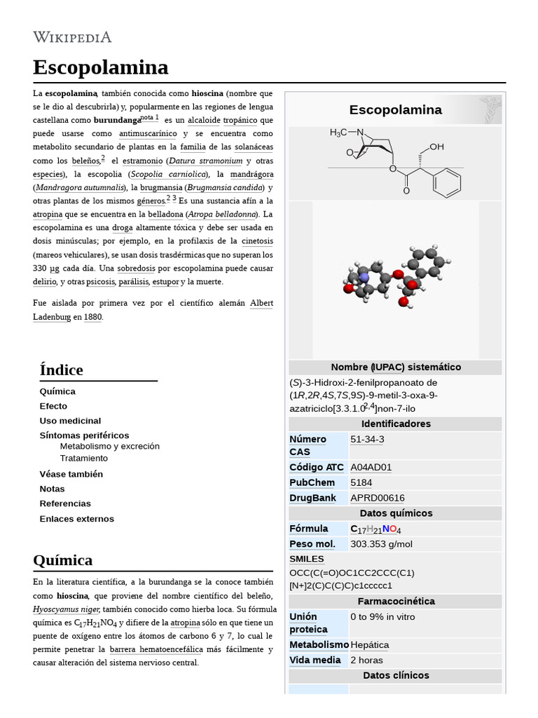 Escopolamina | PDF