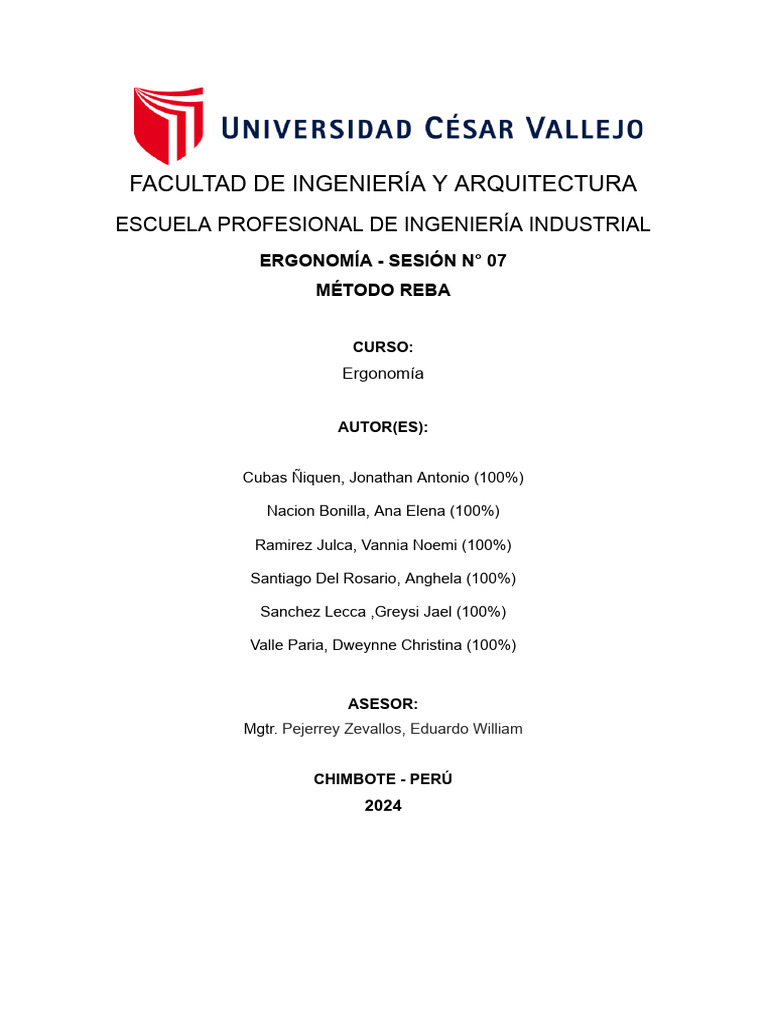 MÉTODO REBA | PDF | Factores humanos y ergonomía