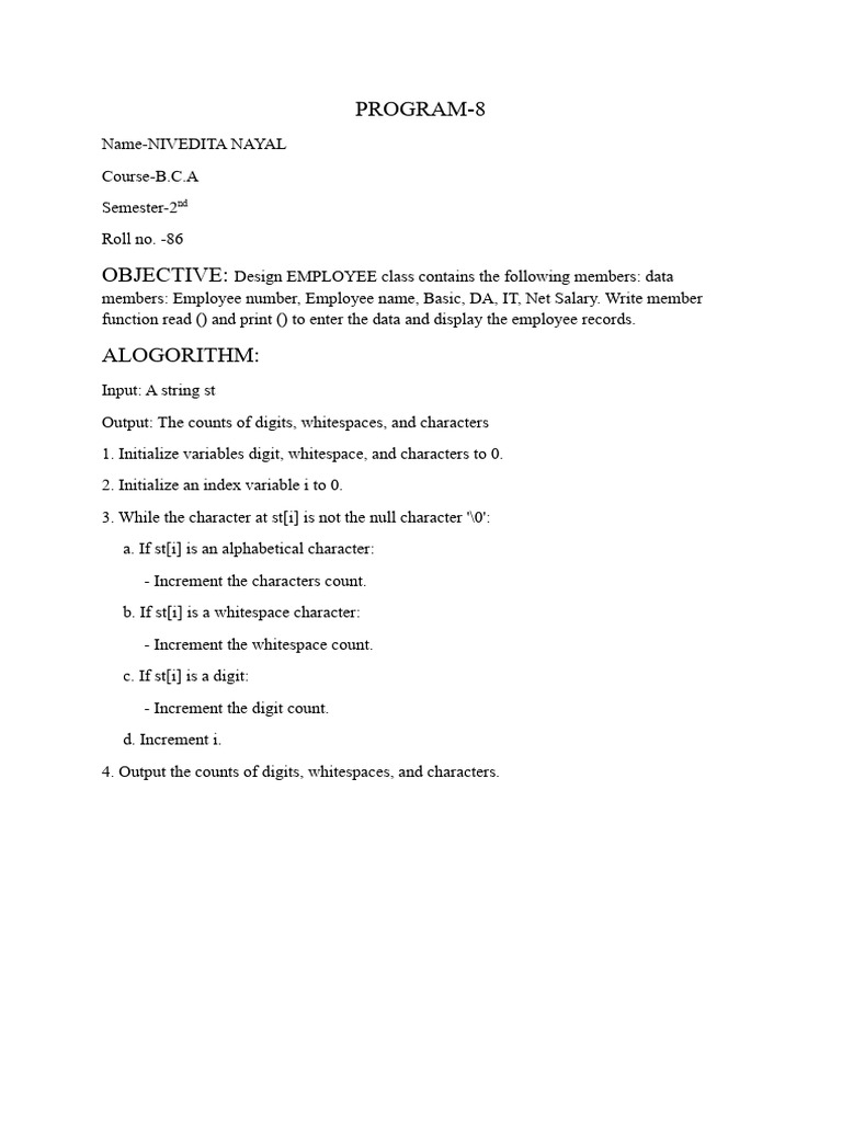 Program 8 Pdf Constructor Object Oriented Programming Programming