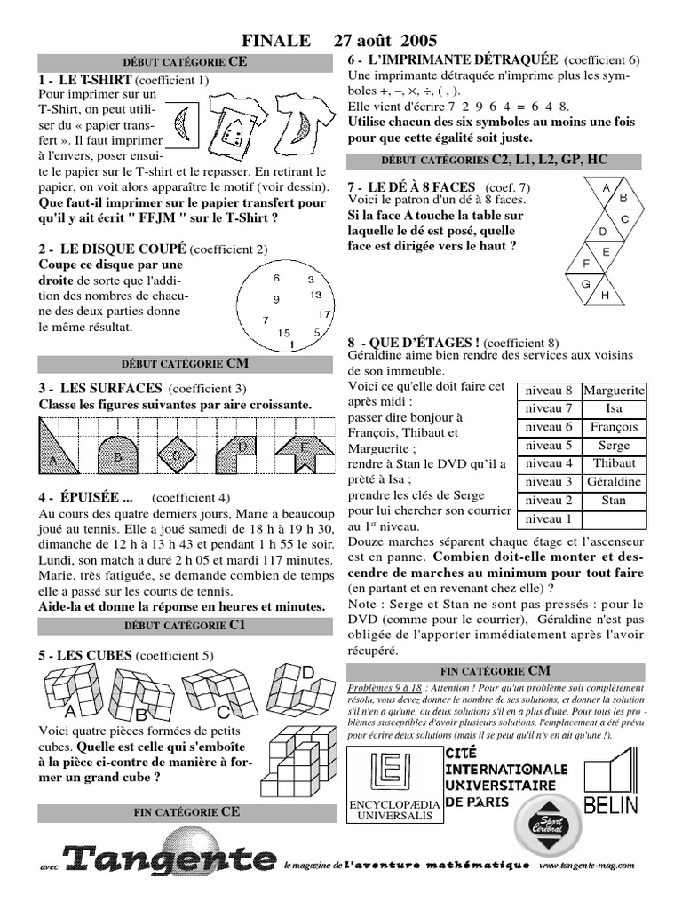 Problèmes mathématiques variés à résoudre | PDF | Géométrie | Géométrie