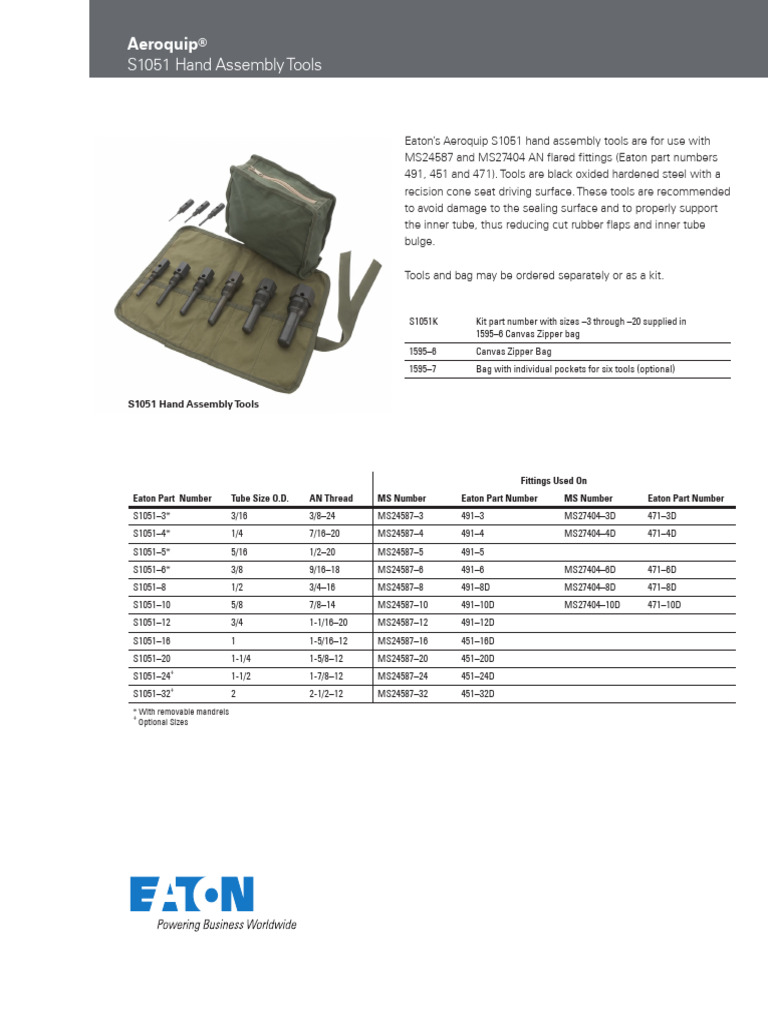 DS100-21B - S1051 Hand Assembly Tools | PDF