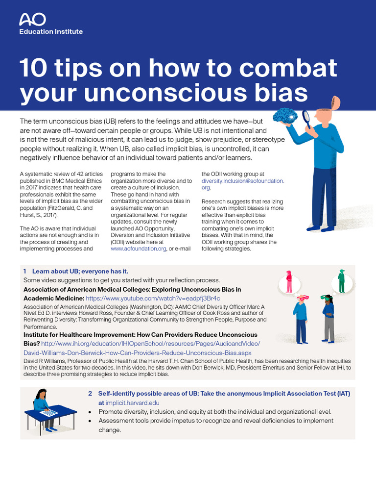 Ten Tips To Combat Unconscious Bias | PDF | Bias | Stereotypes