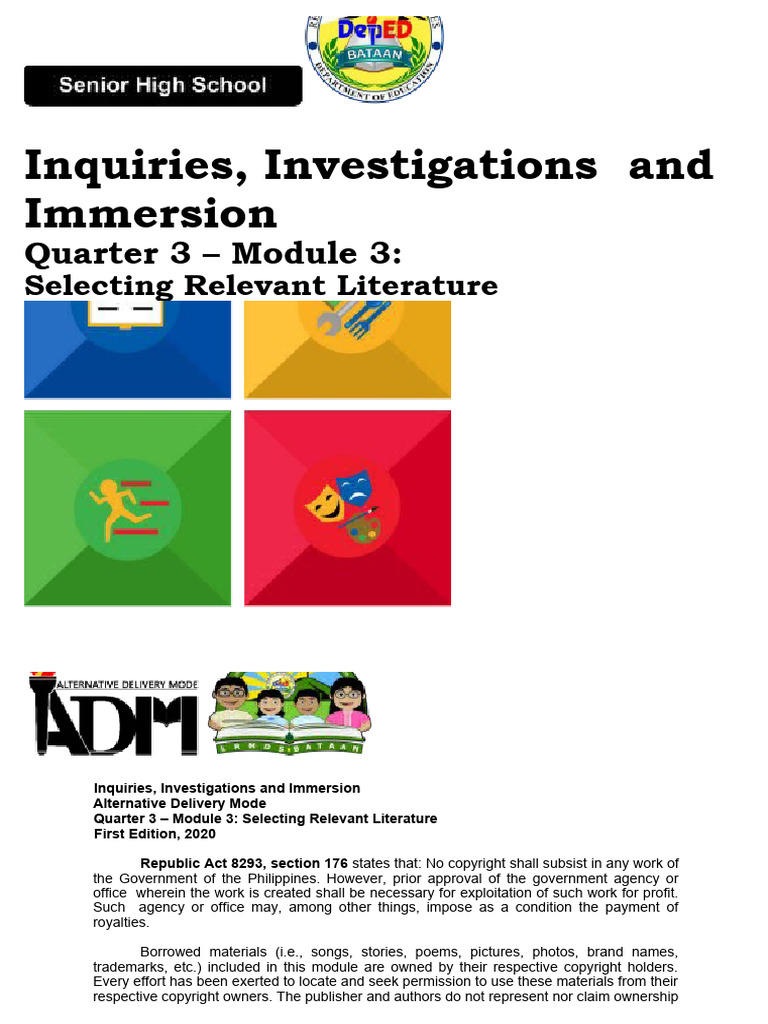 Q3 M3 - 3is - Selecting Relevant LiteratureV4 1 | PDF | Knowledge | Anxiety