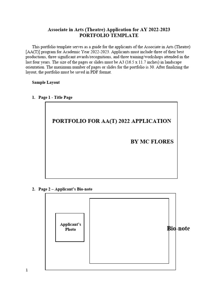 AA(T) 2022 - Portfolio Template | PDF | Page Layout | Written Communication