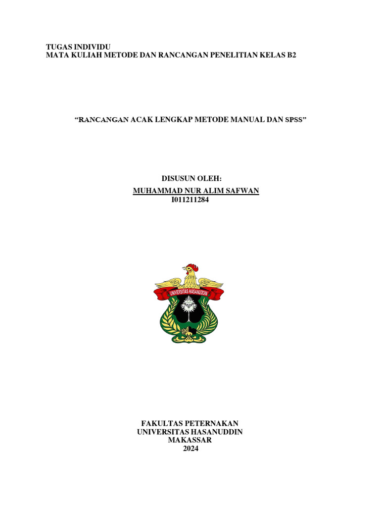 Tugas Metil Ral - Muhammad Nur Alim Safwan - I011211284 - b2 | PDF