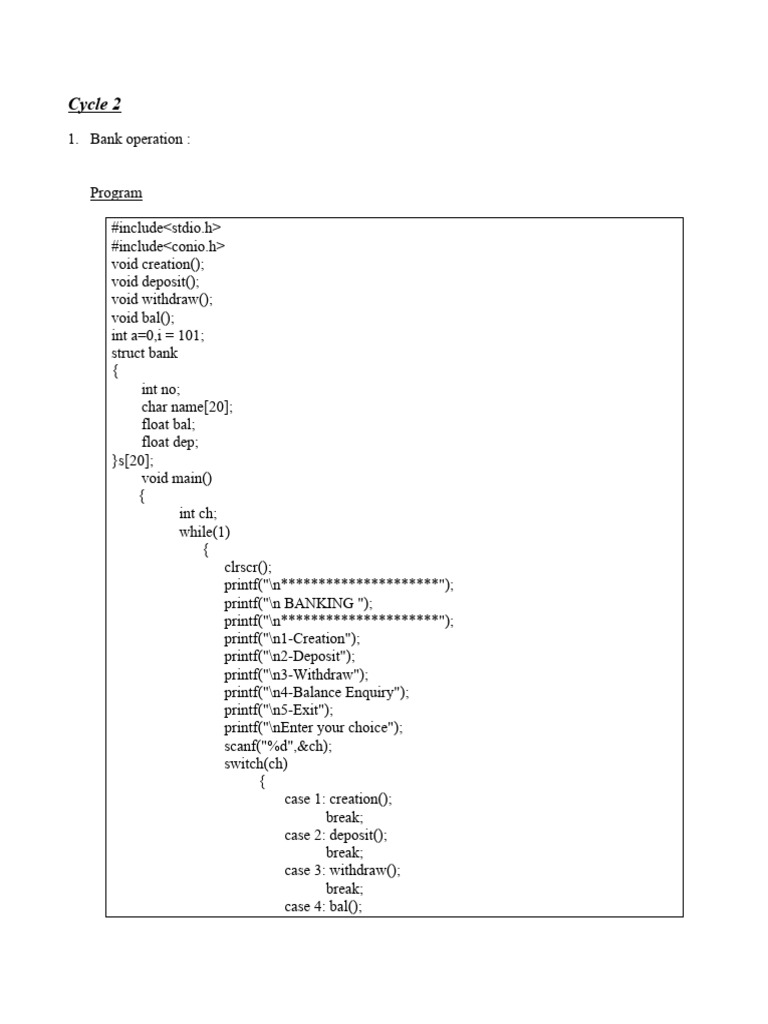 Cycle 2 Programs | PDF | Matrix (Mathematics) | Computer Programming