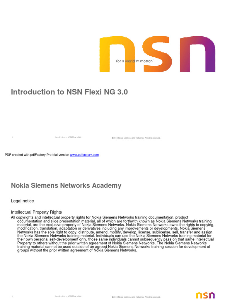 01 FNG31 Introduction To NSN Flexi | PDF | Telecommunications | Network Protocols