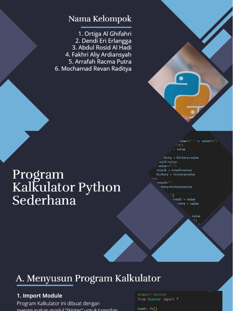 Program Kalkukator Python Sederhana | PDF | Teknologi & Rekayasa