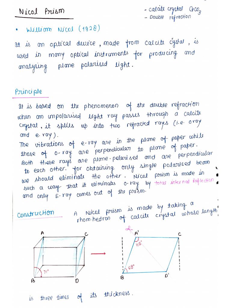 (4 A) .9 Nicol Prism | PDF | Electromagnetic Radiation | Optics