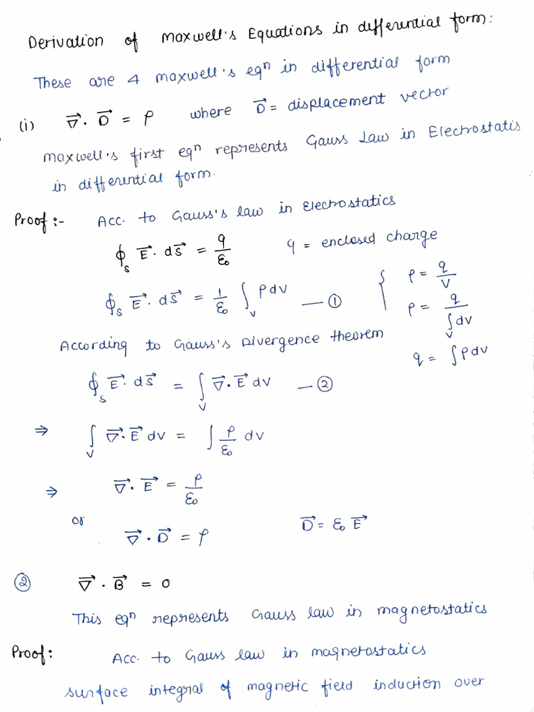 (1) 1. Review of Maxwell's Equations | PDF | Electrical Engineering | Mathematics