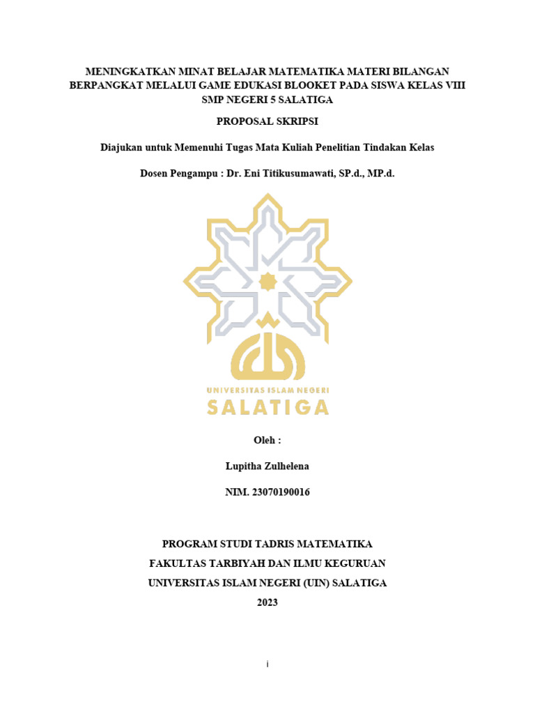 PROPOSAL PTK Fix | PDF