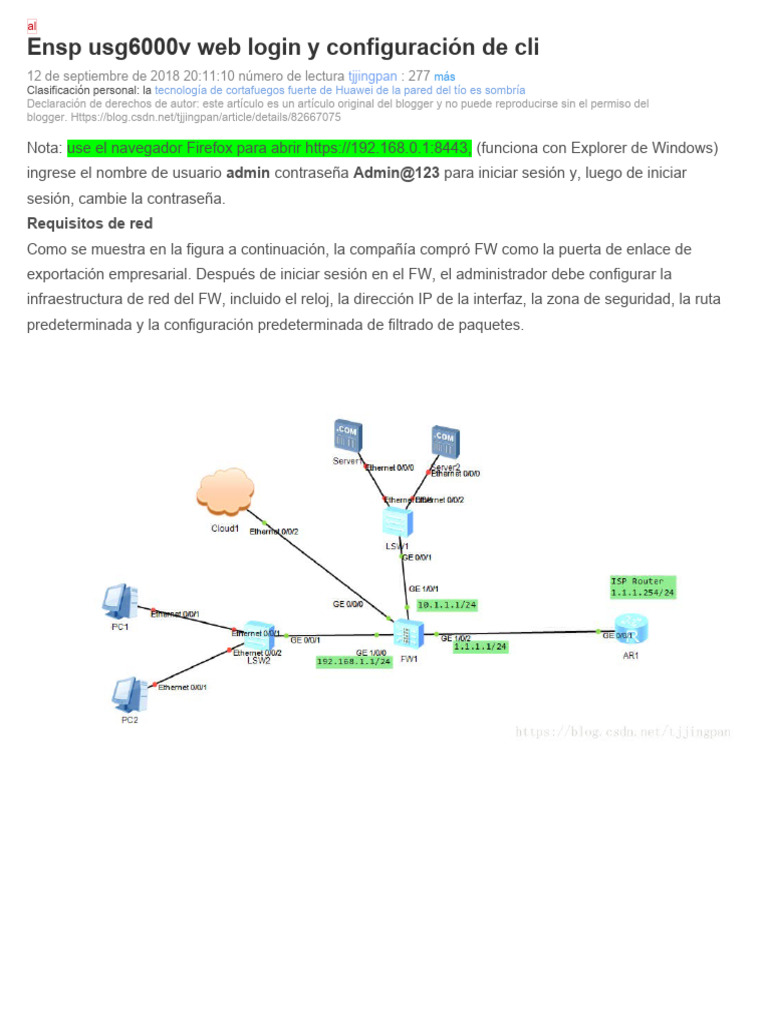 Ensp Usg6000v Web Login y Configuración de Cli | PDF | Cortafuegos (informática ...