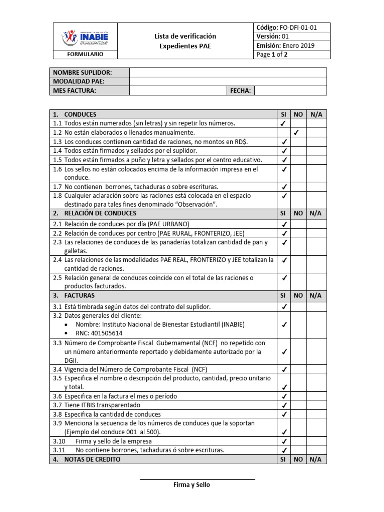Check List | PDF | Factura