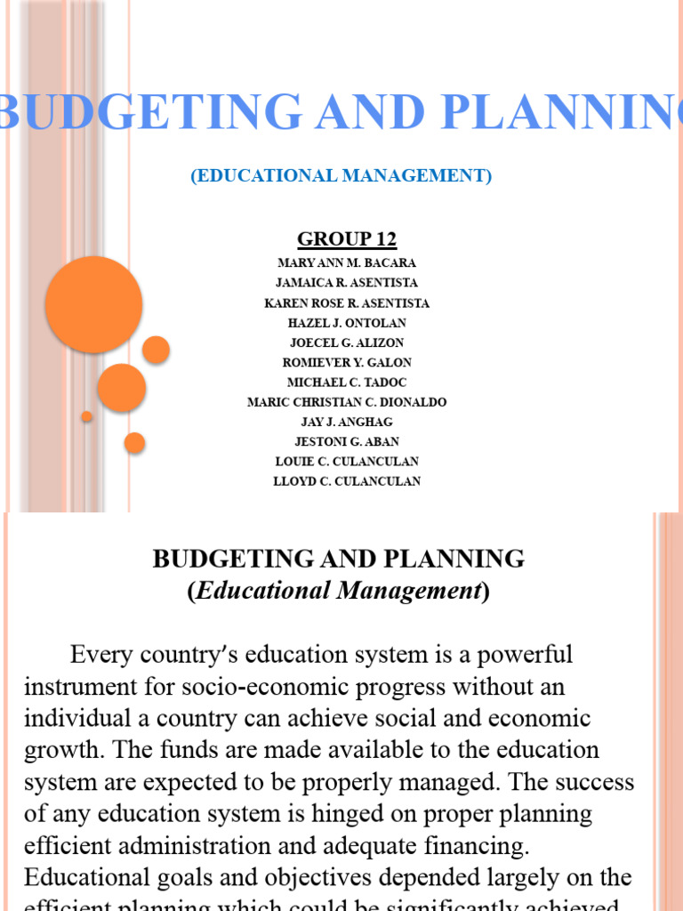 BUDGETING-AND-PLANNING-POWERPOINT | PDF | Budget | Planning