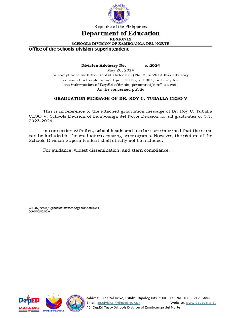 SDS RT Message Sy 2023 2024 | PDF | Philippines SDS RT Message Sy 2023 2024 | PDF | Philippines