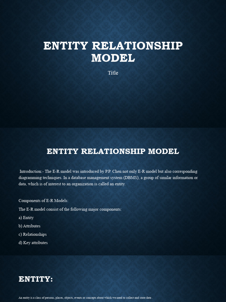 Entity Relational Model | PDF | Computing | Information Retrieval