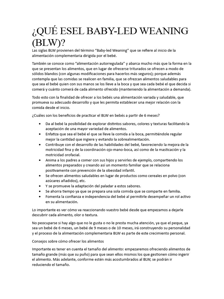 QUÉ ESEL BLW | PDF | Alimentos | Panes