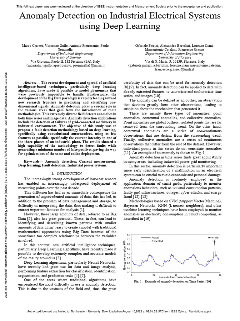 Anomaly Detection On Industrial Electrical Systems Using Deep Learning ...