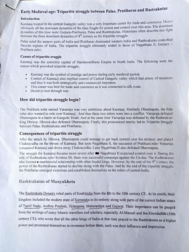 Tripartite Struggle for Kannauj | PDF | South Asia