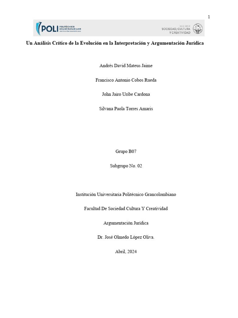 Entrega3 Semana7 Argumentación y Lógica Jurídica | PDF | Justicia | Crimen y violencia