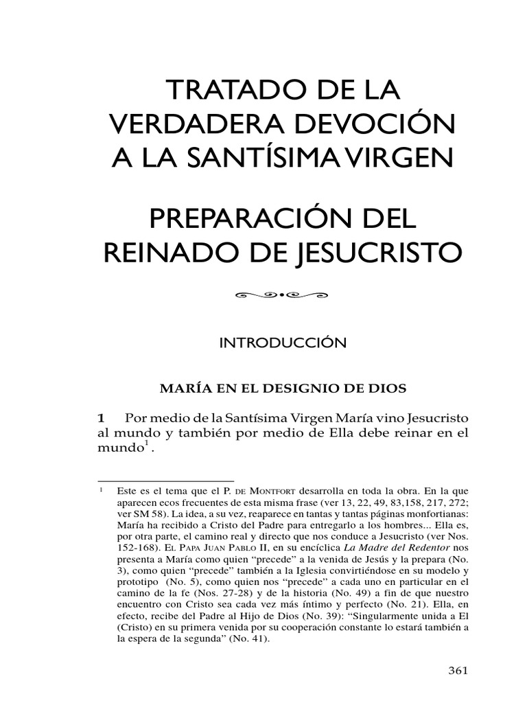 Tratado de La Verdadera Devoción | PDF | María, madre de Jesús | Cristo (título)
