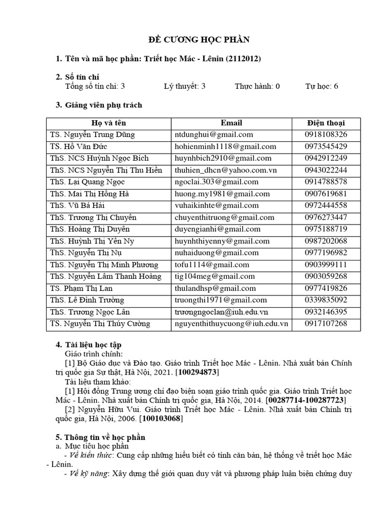 De Cuong Hoc Phan - Triet Hoc MLN | PDF