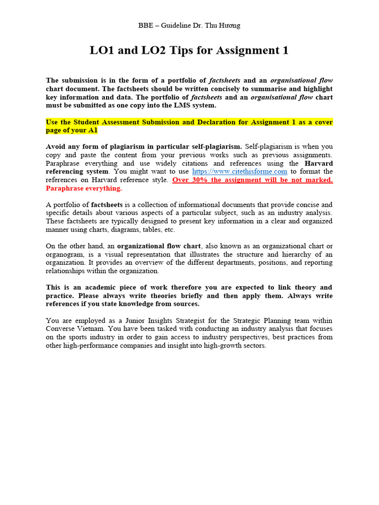 LO1&2 Tips for A1 (3)Final | PDF | Organizational Structure | Plagiarism