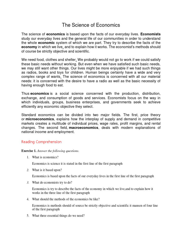 Understanding the Science of Economics | PDF | Economics | Microeconomics