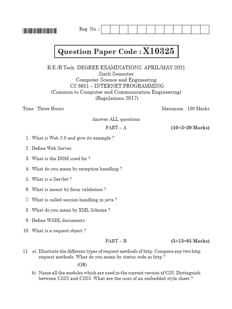 CSE-ND-2020-CS 8651-Internet Programming-987847913-CS8651 INTERNET ...
