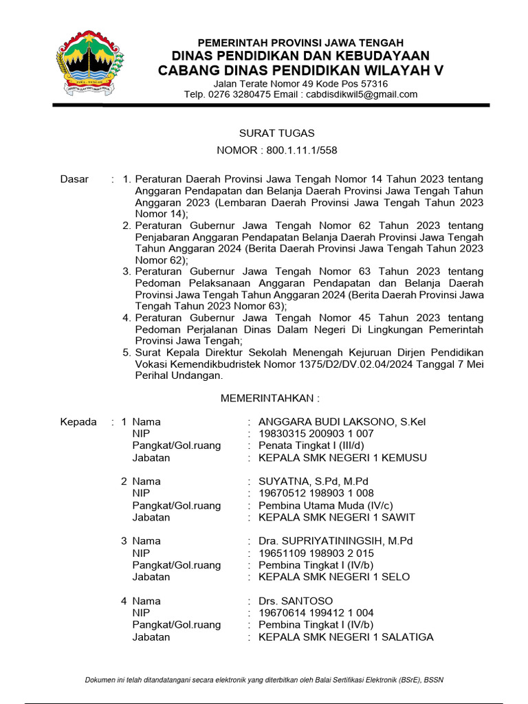 SPT Bimtek Sertifikasi Kompetensi Siswa SMK Tahap 3 Tahun 2024 | PDF