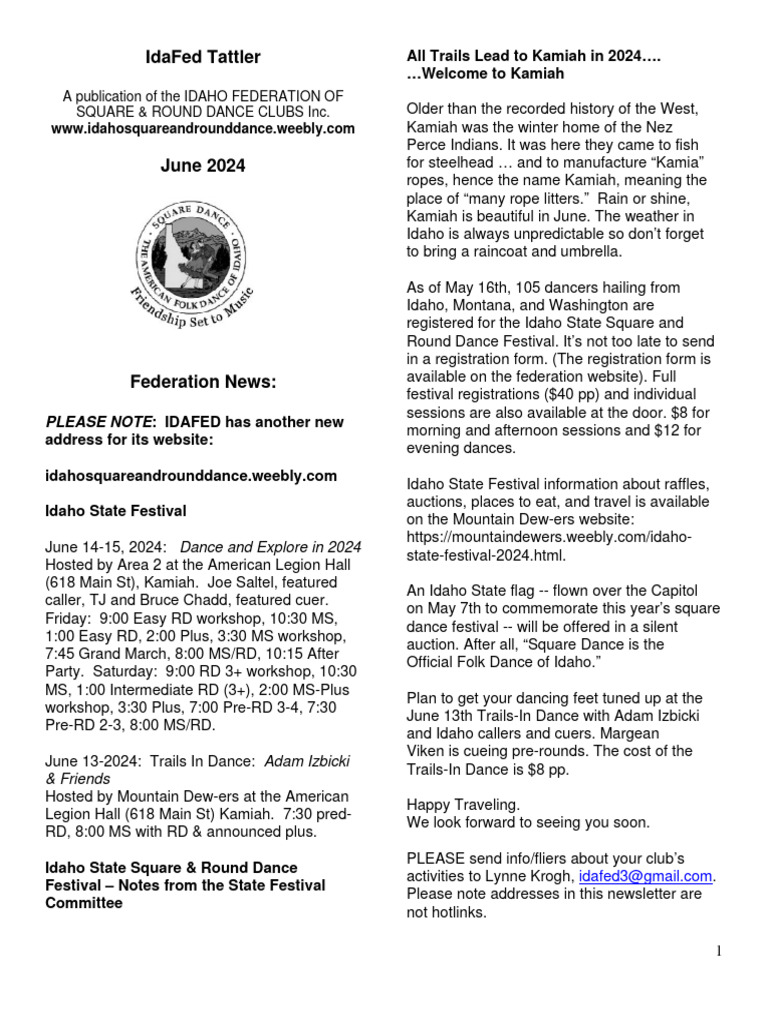 Federation Newsletter June 2024 | PDF | Ballroom Dance | Dances
