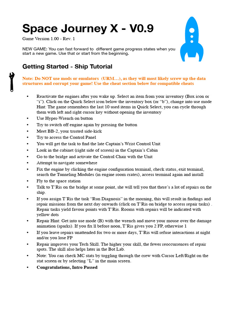 Space Journey X - Walkthrough V1.0.pages | PDF