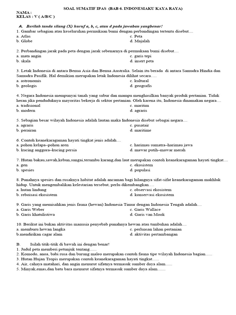 UH IPAS BAB 6 7dan 8 SEM 2 | PDF | Sains & Matematika