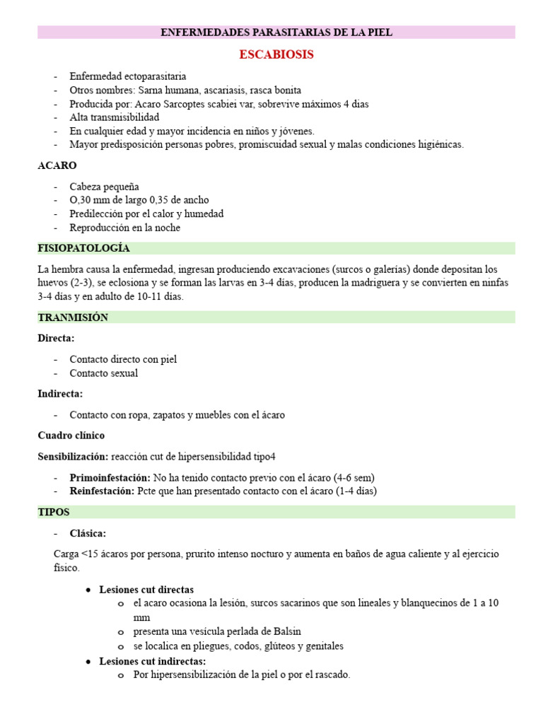 Enfermedades Parasitarias de La Piel | PDF | Medicina CLINICA | Enfermedades y trastornos