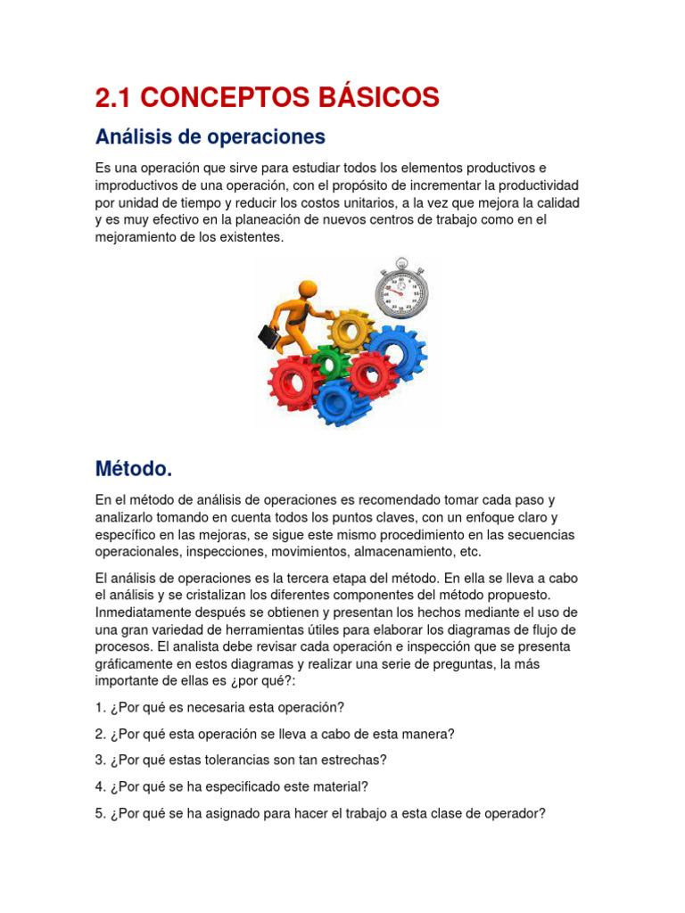 2.1 Conceptos Básicos: Análisis de Operaciones | PDF | Planificación