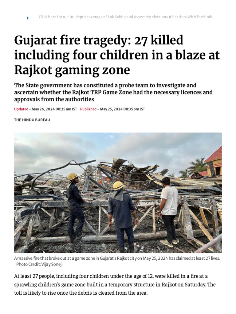 Rajkot TRP Game Zone Fire Tragedy | PDF | Narendra Modi | Gujarat
