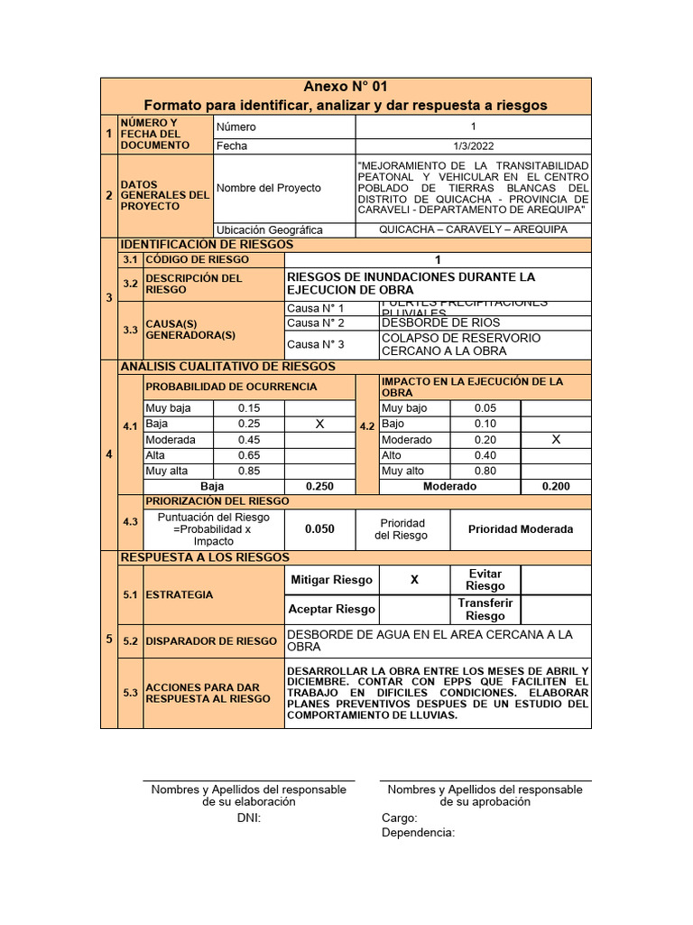 Formatos Riesgos Exp Tec | PDF