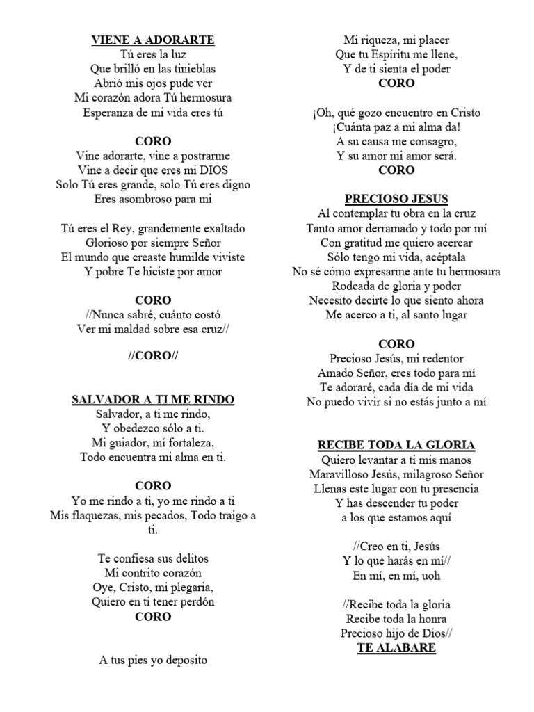 4 de julio canciones | PDF | Cristo (título) | Amor