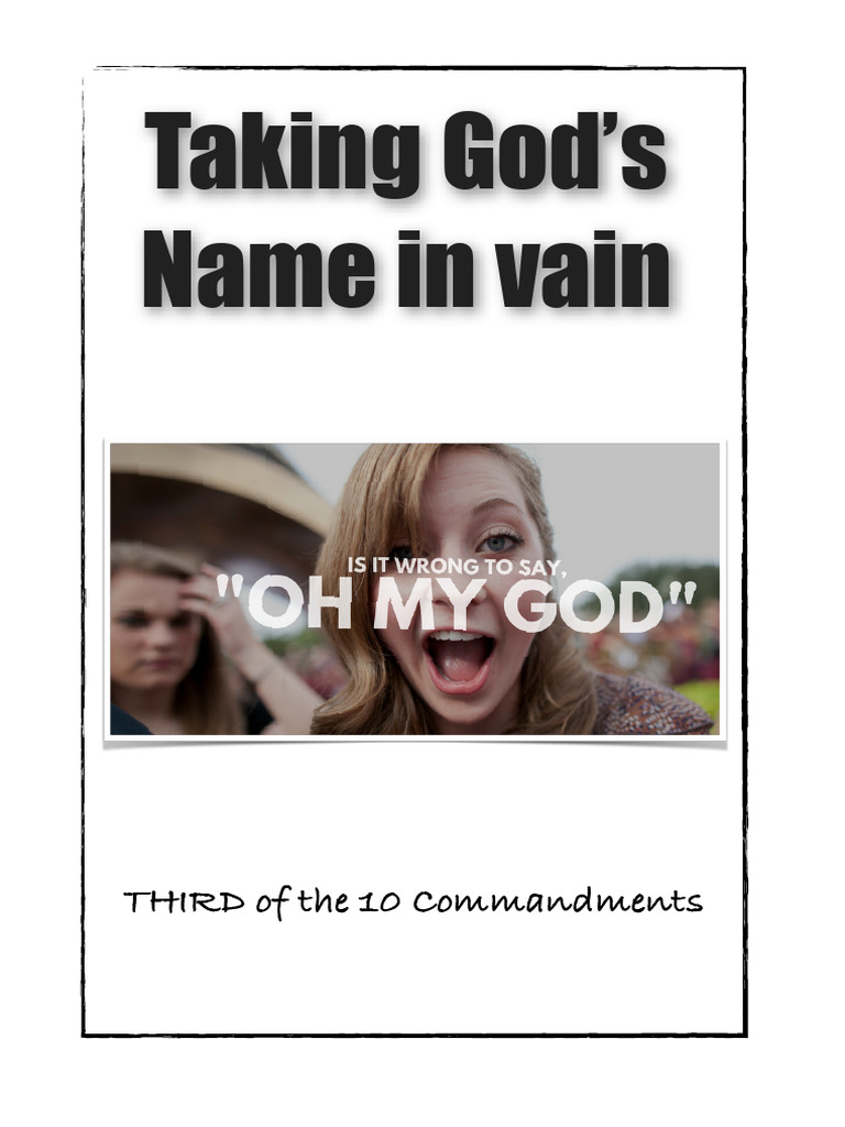Taking Gods Name in Vain | PDF | Covenant (Biblical) | Names Of God In ...