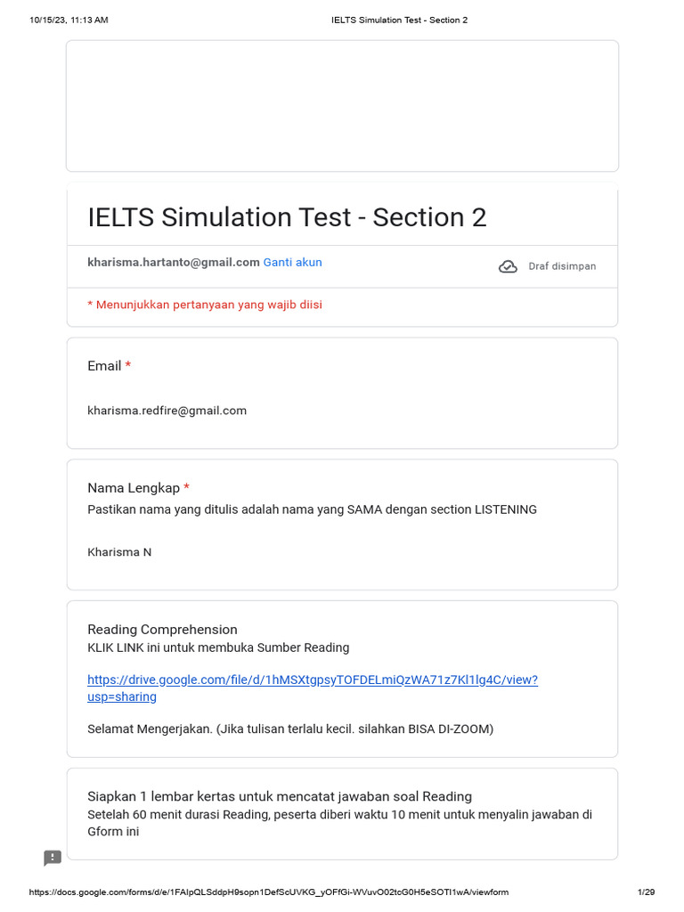 Ielts Simulation Test Section 2 Pdf International English