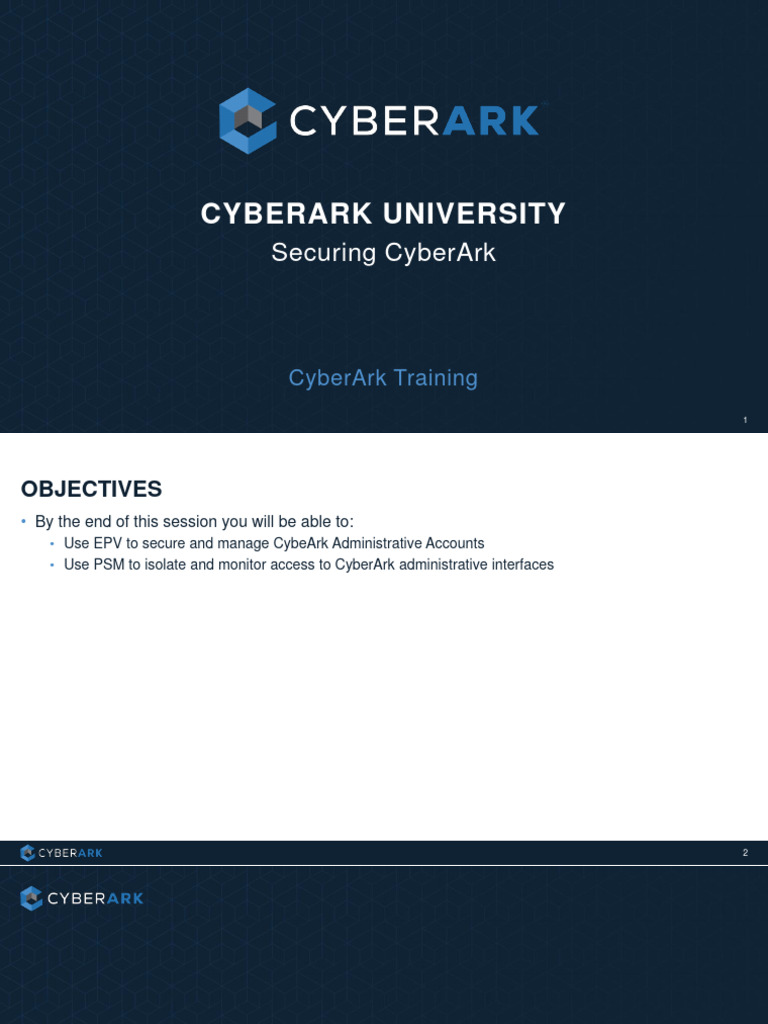 12-PAS-Install-Securing CyberArk With CyberArk | PDF | Client (Computing) | User (Computing)