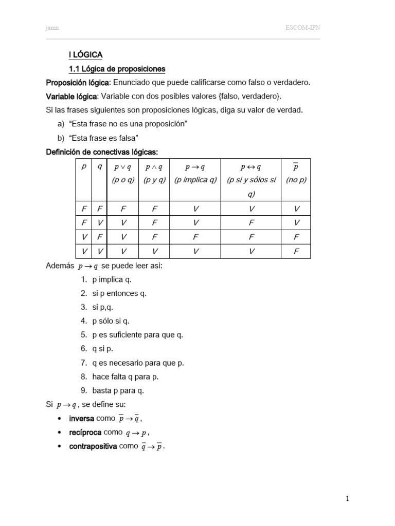 Unidad I Logica de Proposiciones | PDF | Proposición | Lógica matemática