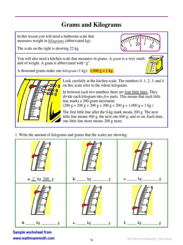 Measuring_1_Grams_Kilograms | PDF